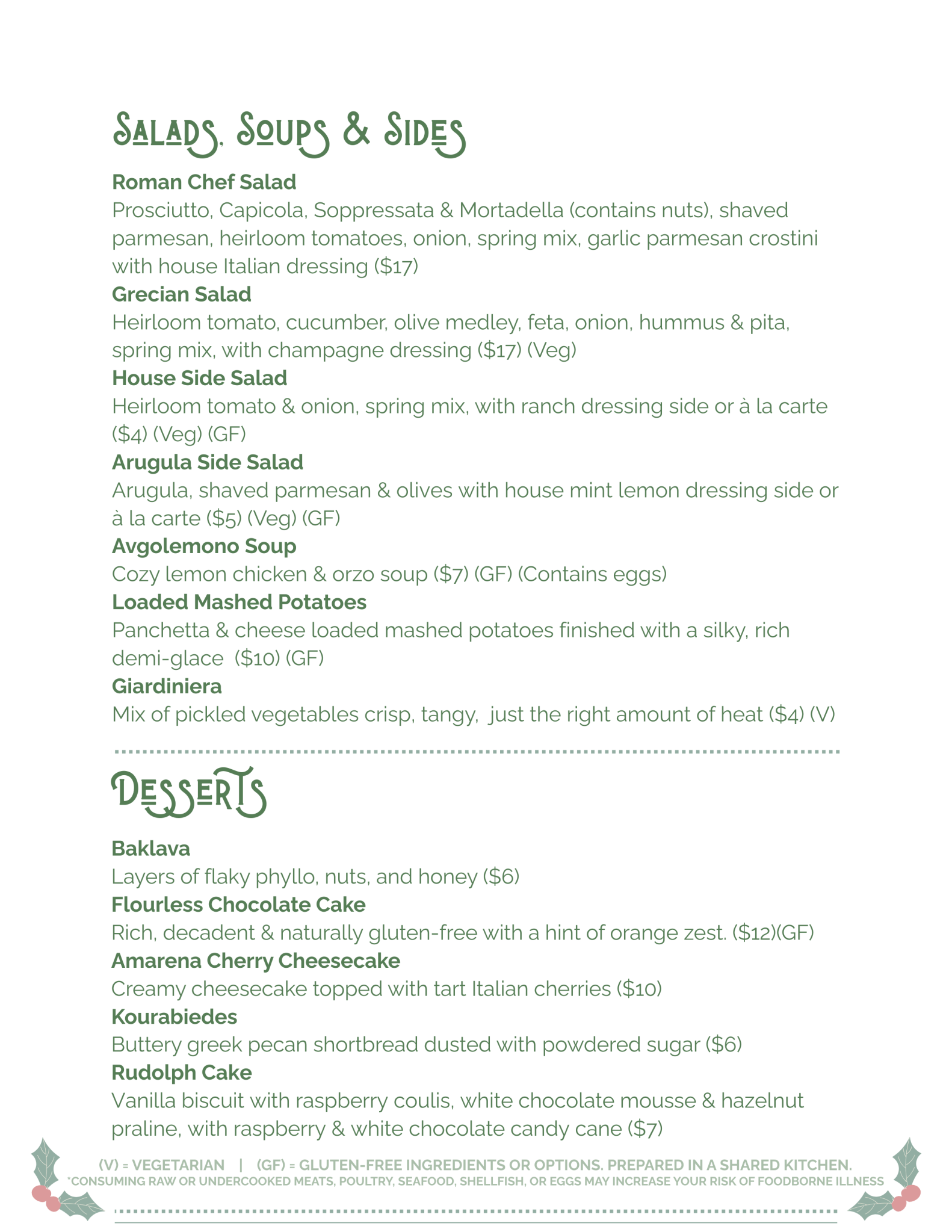 MENU – Hemingway's Underground